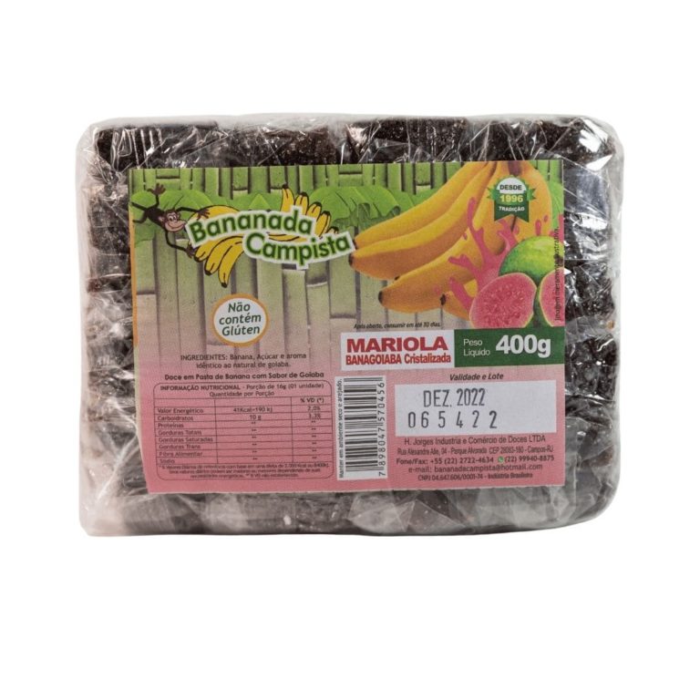 Mariola Cristalizada Com Sabores 400g Bananada Campista
